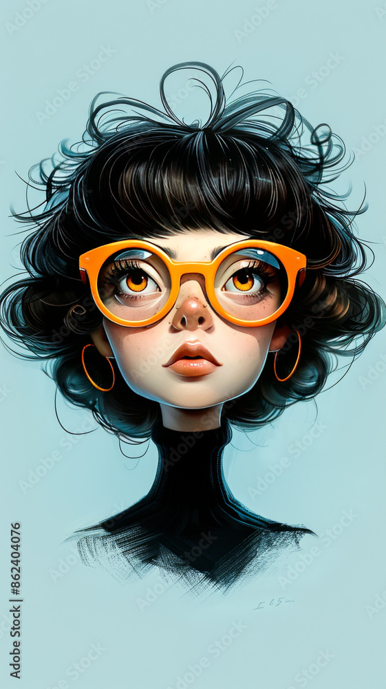 Motion Graphic Girl. Generated image. A digital illustration of a ...