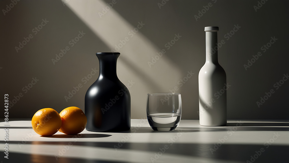 Creative still life setups with a theme, such as minimalism or ...