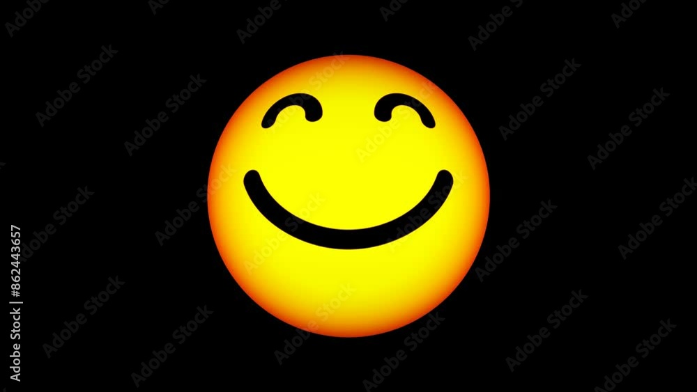 Happy face emoji animation with a fun 3D vertical roll from top to ...