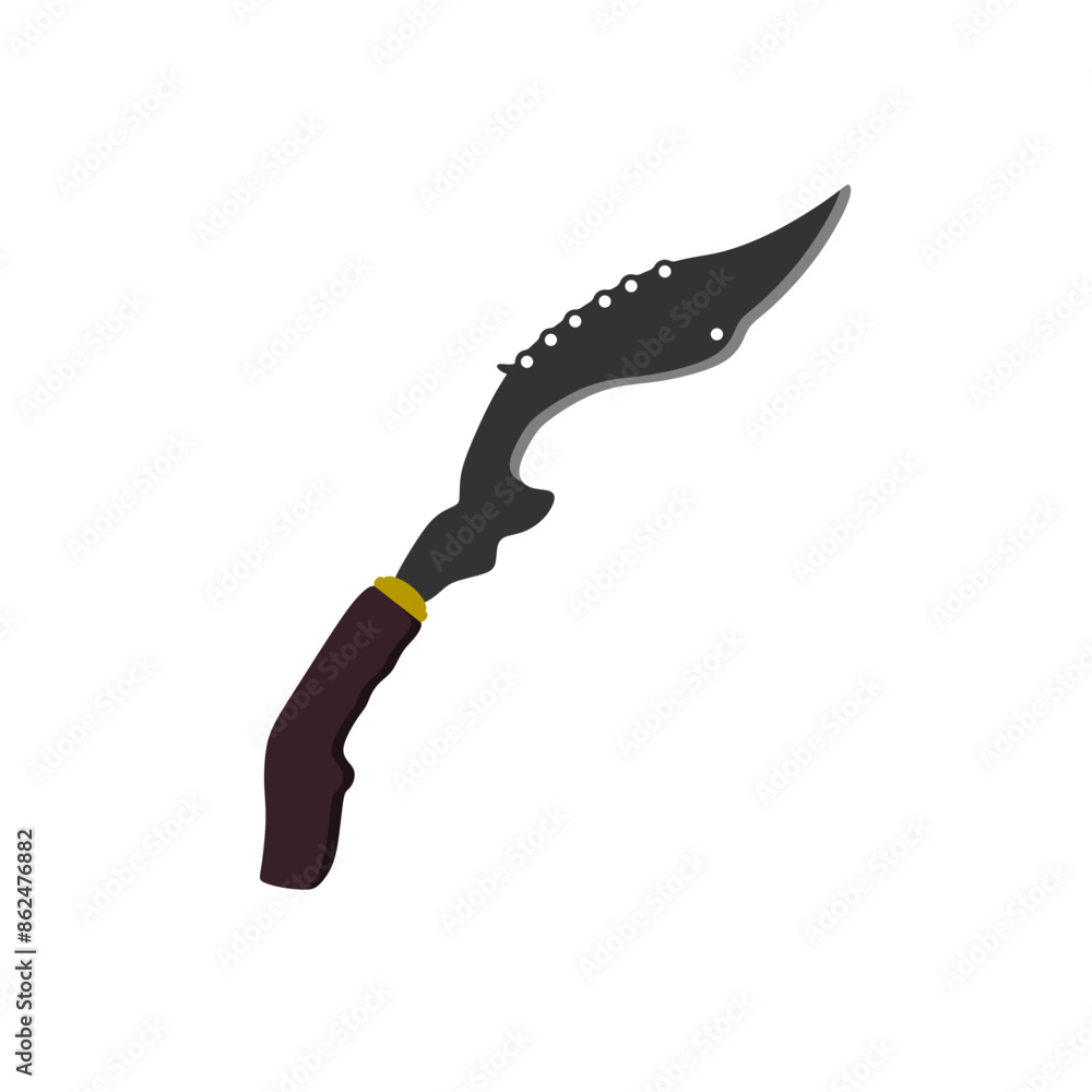 Kujang indonesian traditional weapon flat design vector illustration ...