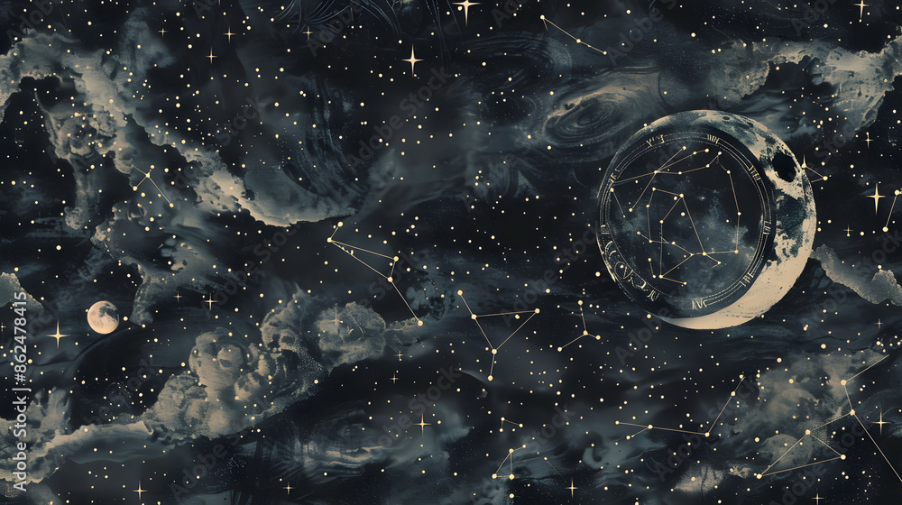 vintage aesthetic Solar system, hand drawn illustration fantasy art ...