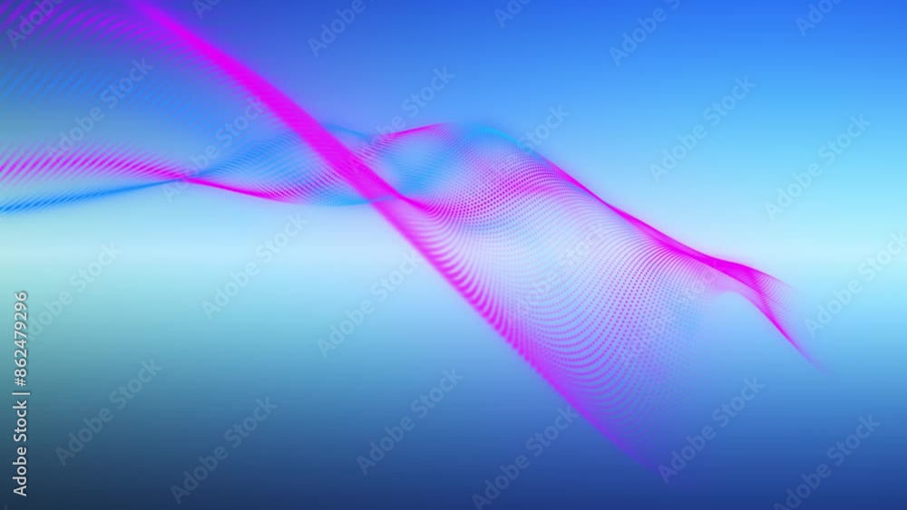 Animated dot wave. Abstract digital particle wave. Technology ...