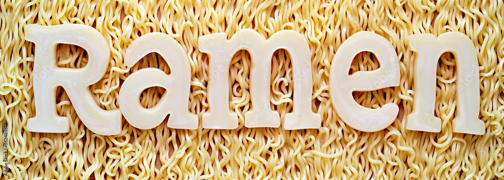 Ramen Noodle Text. This creative image features the word "Ramen" formed ...