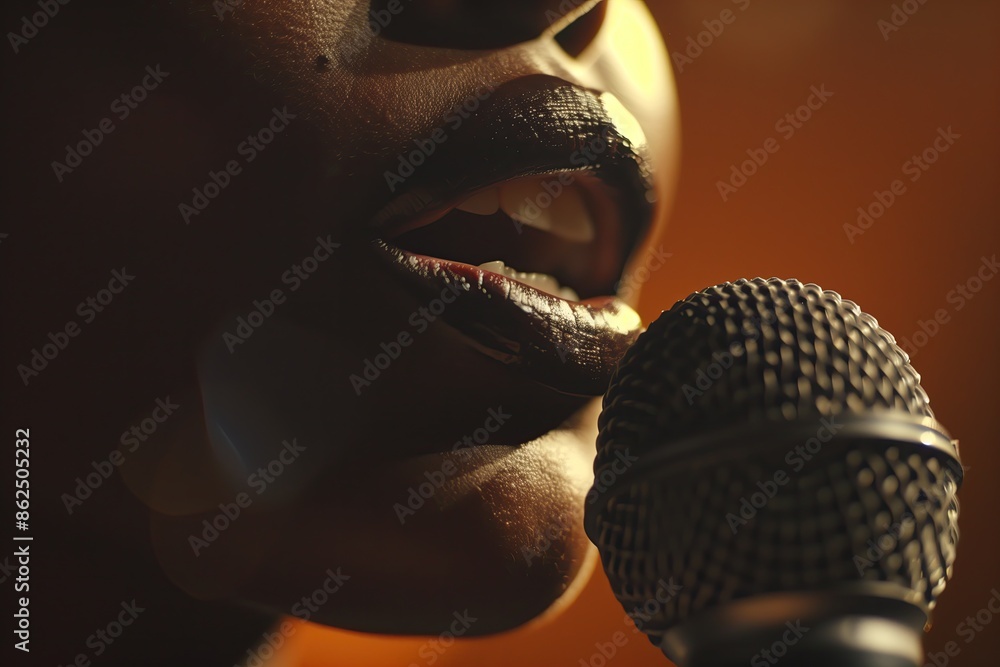 Speaker. Singing. Microphone. Recording studio, label. Singer. Mouth ...