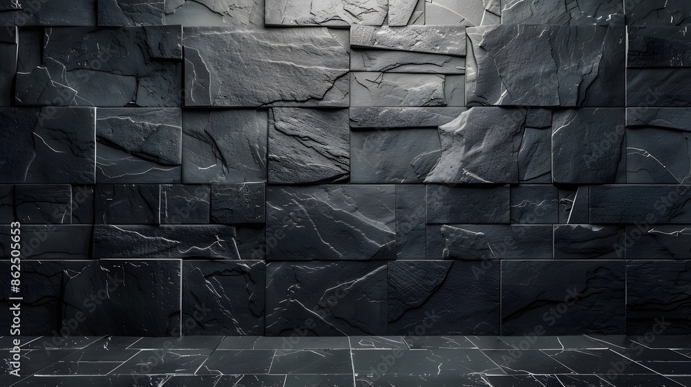 Old black brick wall texture background, black stone block wall texture ...