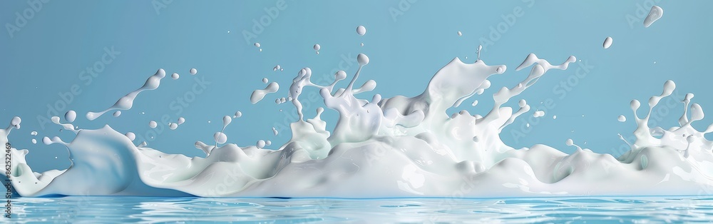 splattered milk splash, pouring white liquid flow for low, full ...