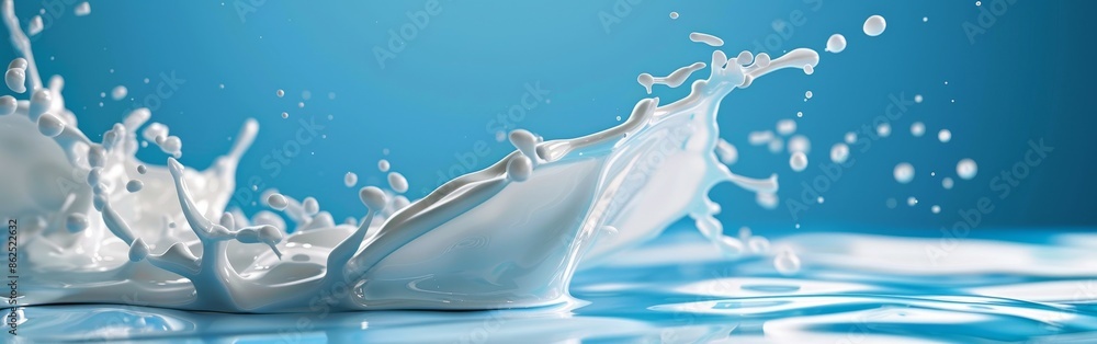 splattered milk splash, pouring white liquid flow for low, full ...