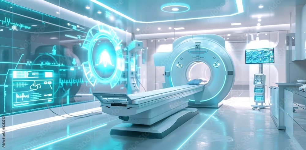 advanced mri or ct scan medical diagnosis machine at hospital lab as ...