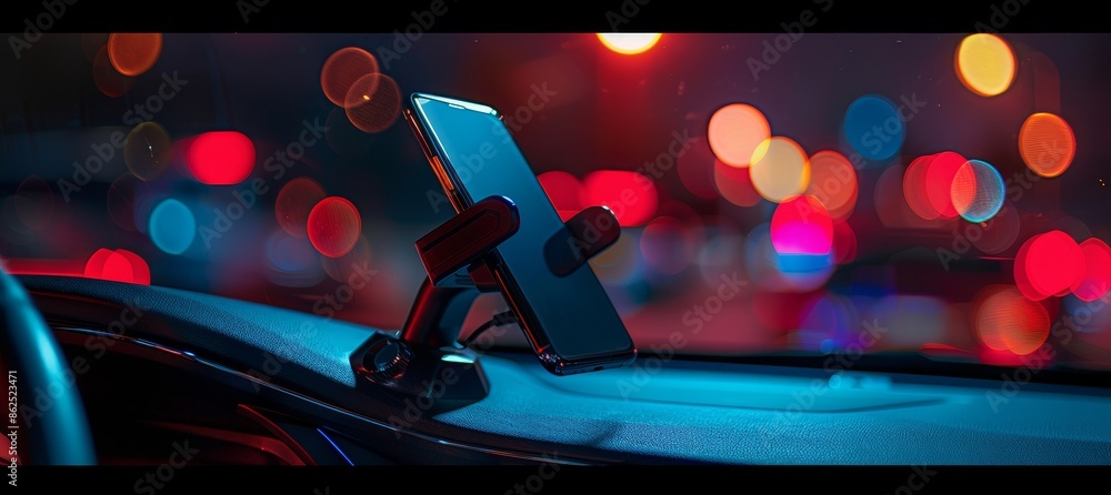 autonomous futuristic car dashboard smartphone mobile holder using ...