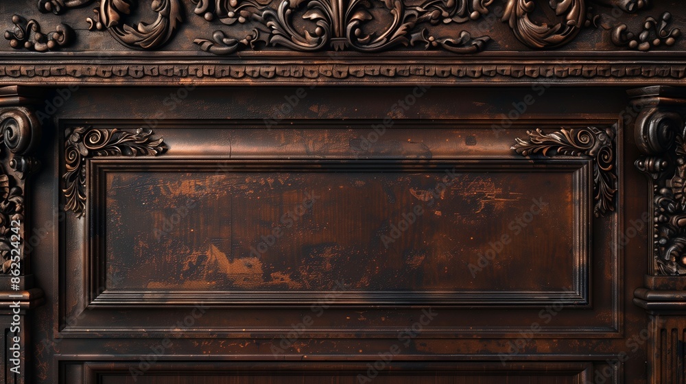 Vintage Parapet Wall in Chocolate Brown with Wood Carving Details and ...