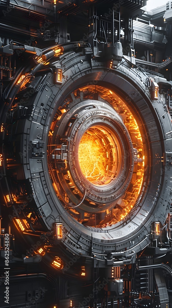 Nuclear Fusion Tokamak Reactor Prototype,Glowing Plasma Swirling in ...