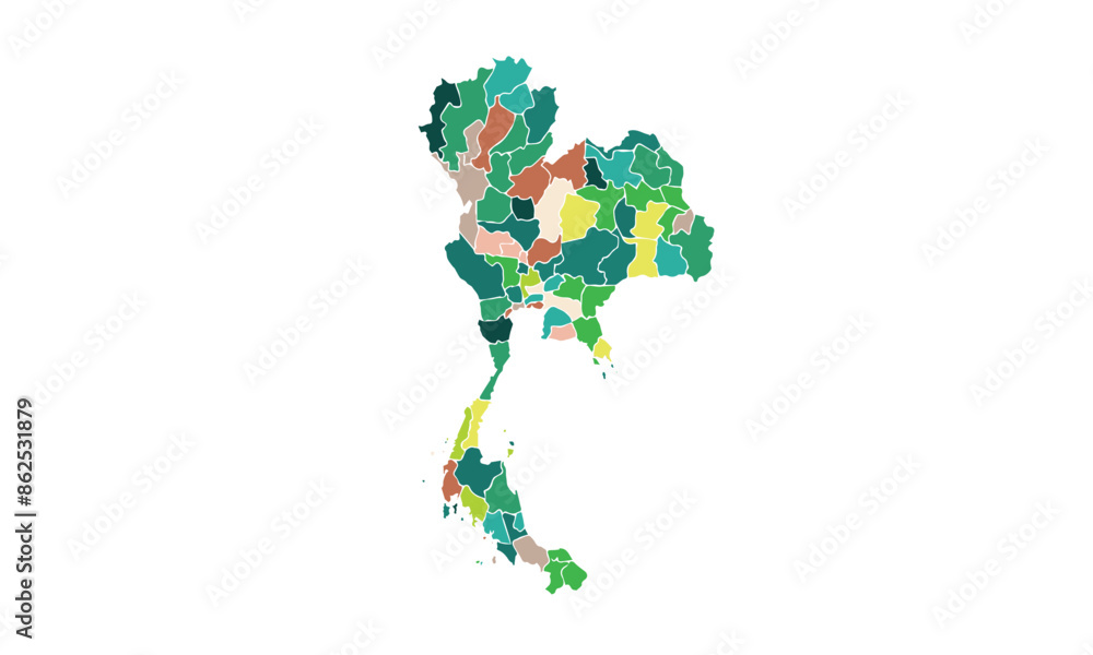 Map of Thailand isolated modern colorful style. for website layouts ...
