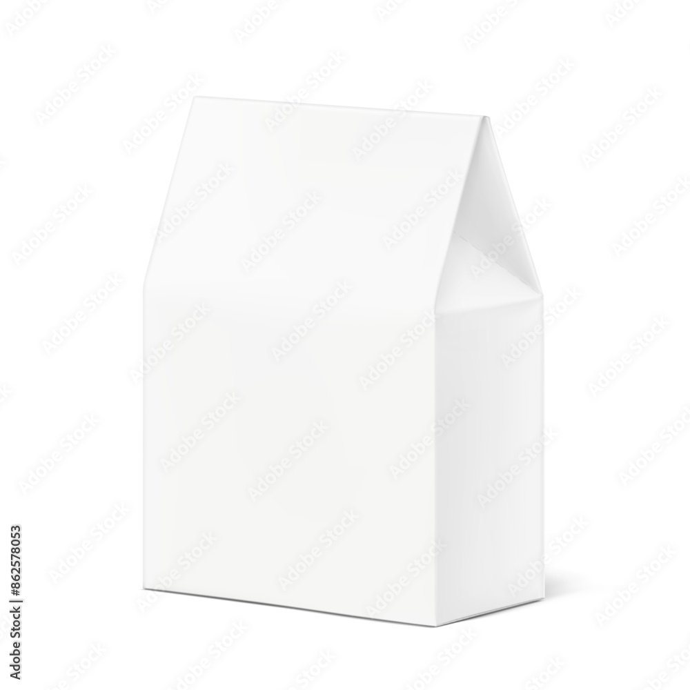 Pinch top box mockup for bottles. Vector illustration isolated on white ...