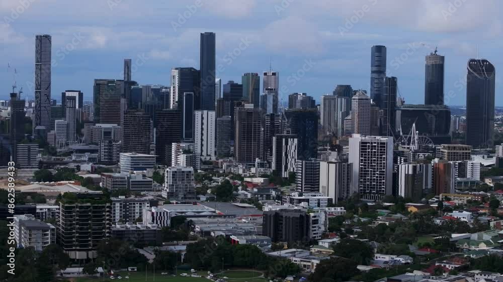Brissy Brisbane City River Australia aerial drone South Bank Park Quay ...