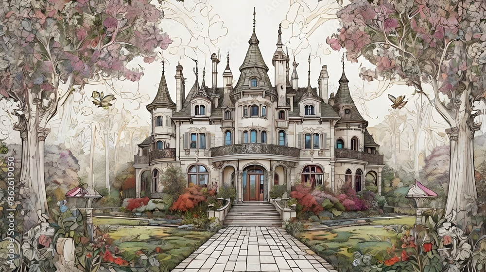 Line painting, basic line art, coloring page style, white backdrop ...