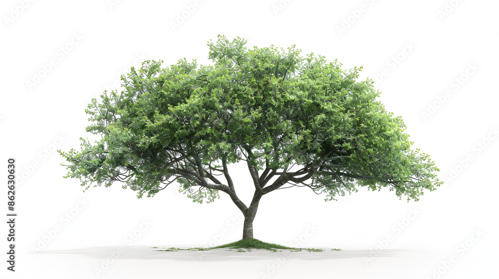 Rain Tree on White Background. Tropical Tree,Tree with leaves isolated ...
