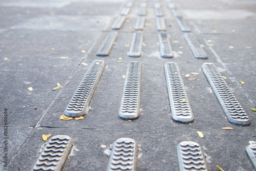 Guide path for the visually impaired so they can walk on the pedestrian ...