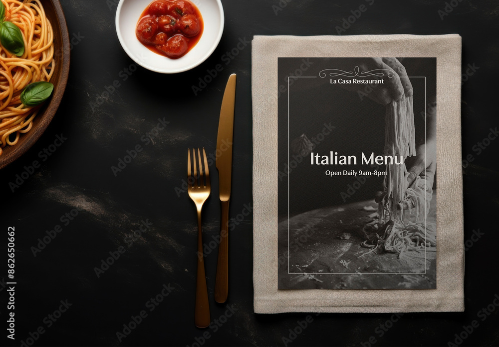 Italian Restaurant Menu Mockup With Generative AI Stock Template ...