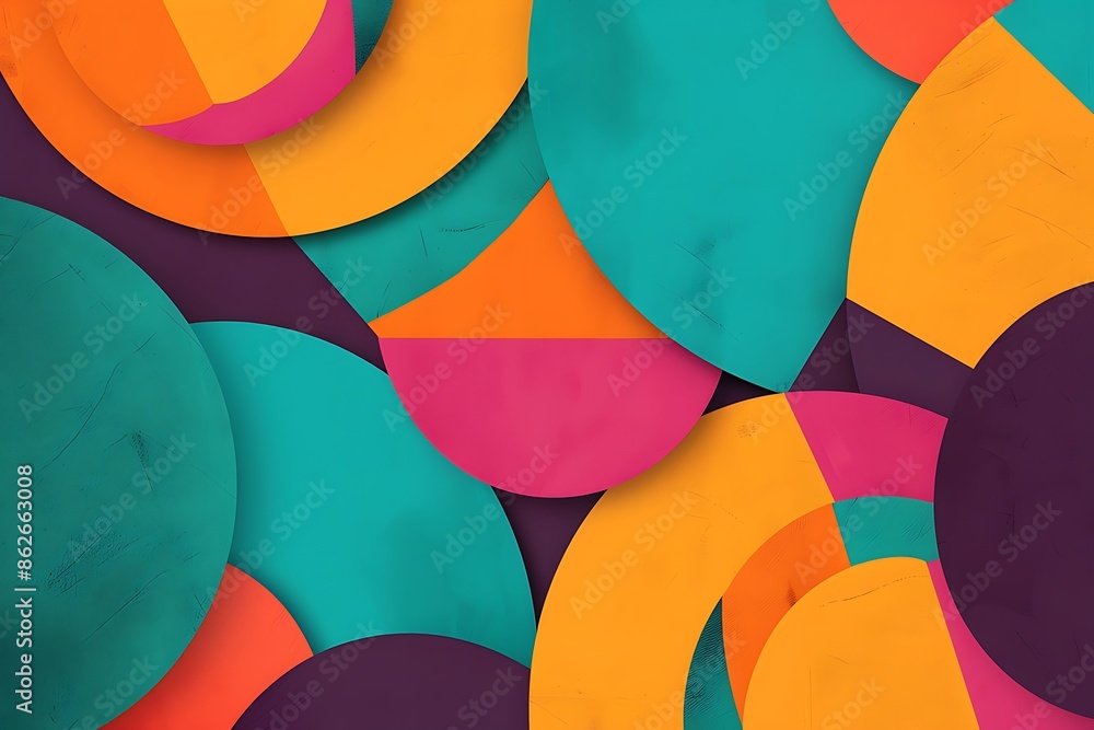 vibrant, high-contrast poster background with overlapping geometric ...