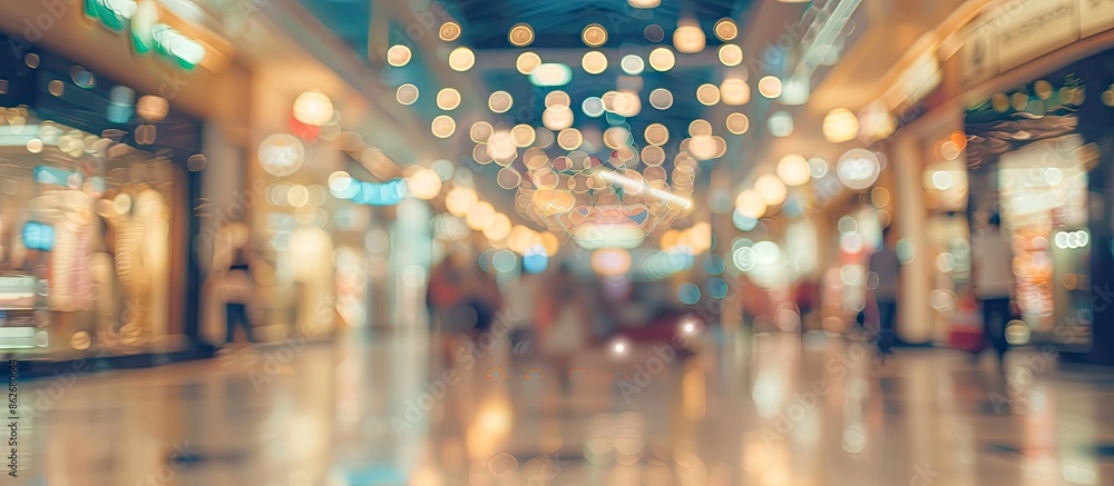 Blurry interior background in a department store, ideal as a backdrop ...