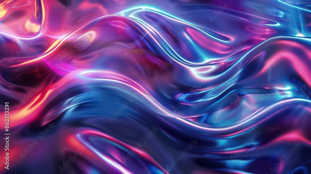 Liquid metal texture abstract background with soft neon colors - Wave ...