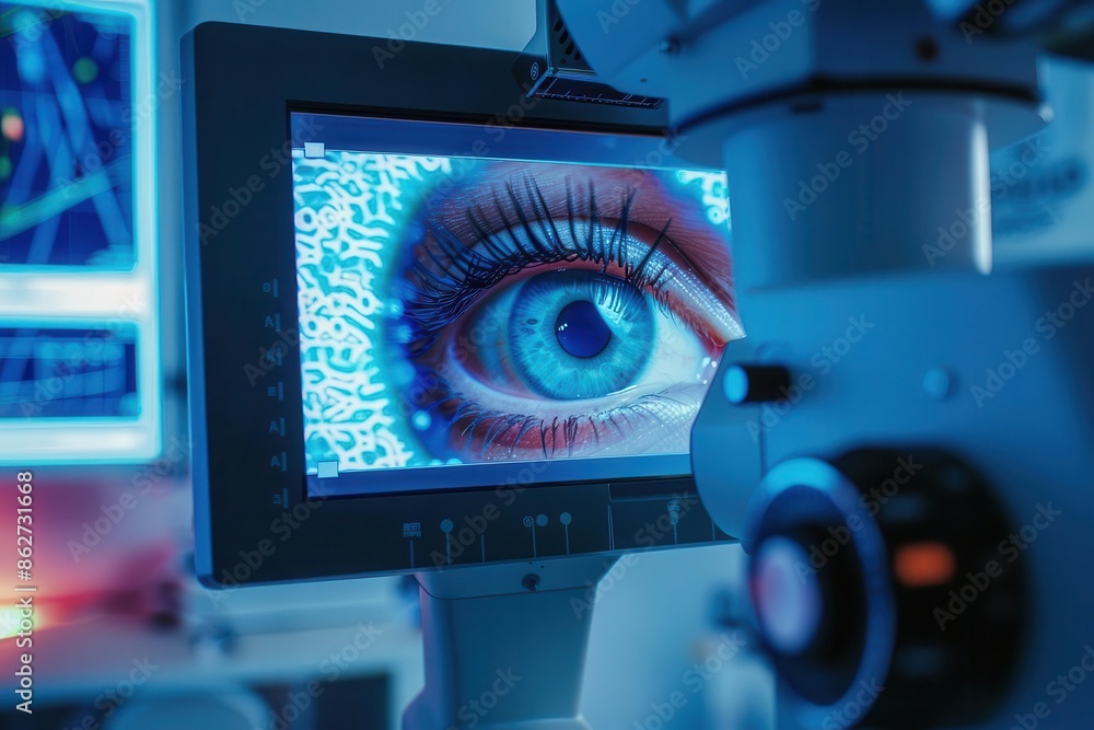 hightech eye examination optical coherence tomography oct scan in ...