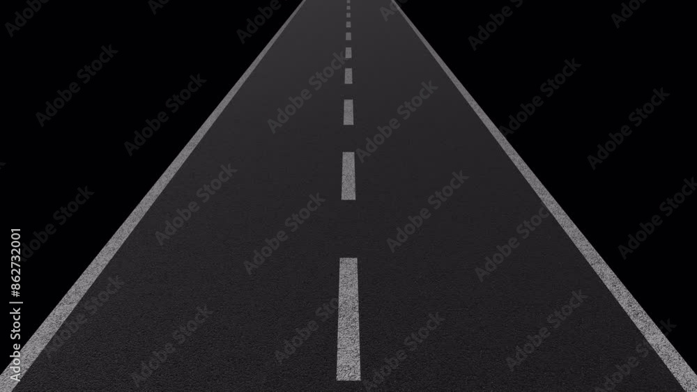 Asphalt Road with a Transparent Background. Seamless Loop. Road ...
