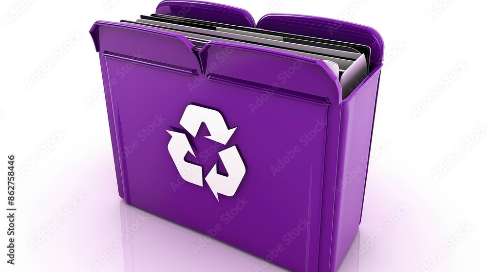 Purple Trash Folder Icon for Operating System Folder Icons Stock Photo ...