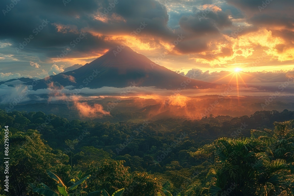 Arenal Volcano at Sunrise...A rare sight at the perfect 15 second ...