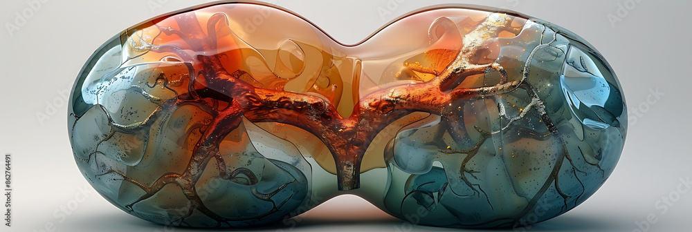 Delve into 3D heart model Imagine ventricles atria translucent shades ...