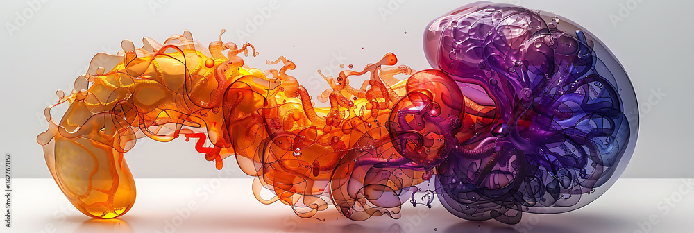 Delve into 3D spleen model Imagine splenic cords glowing in bright ...