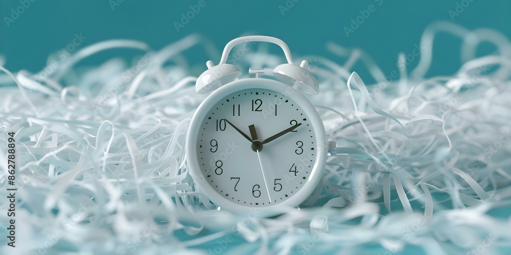 Clocks and calendars symbolize time pressure and deadlines in a tangled ...