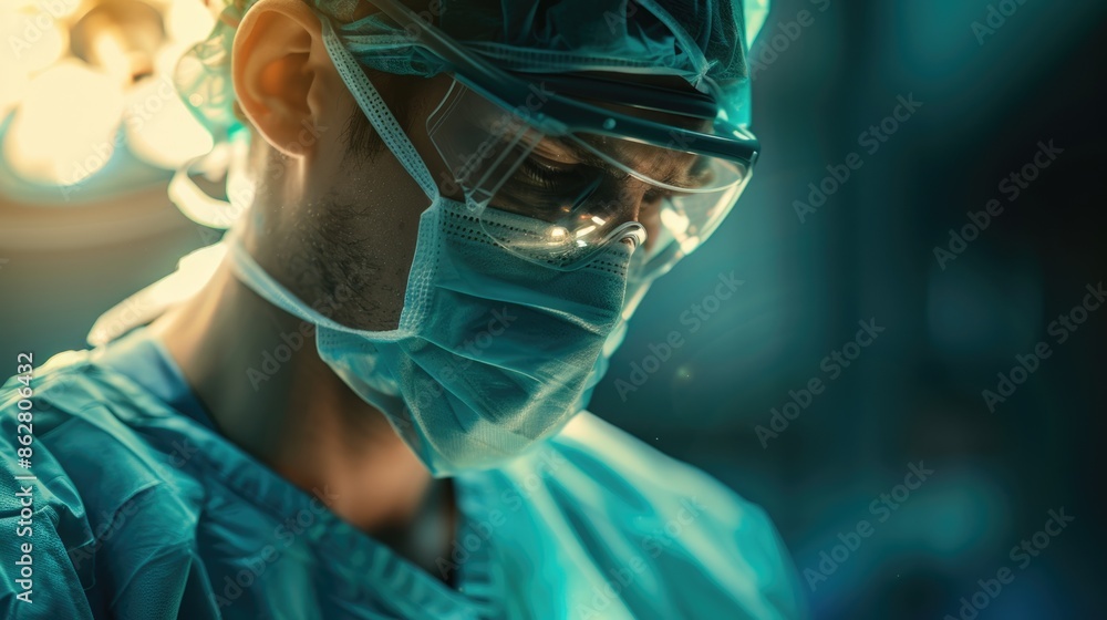 Close-up of a doctor conducting a medical procedure, captured in a raw ...