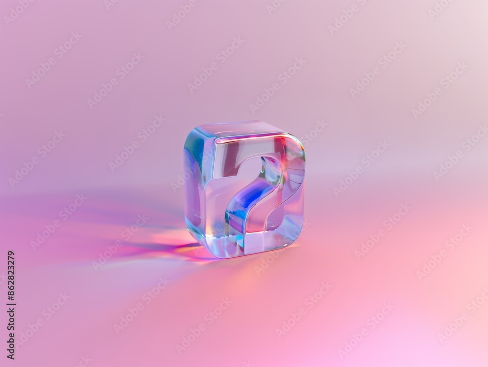 3D Translucent Glass PVC punctuation, question mark emoji Icon with ...