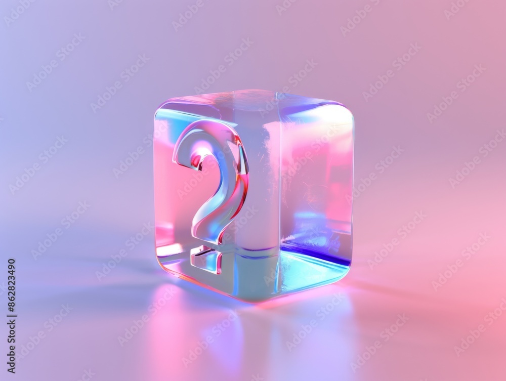 3D Translucent Glass PVC punctuation, question mark emoji Icon with ...