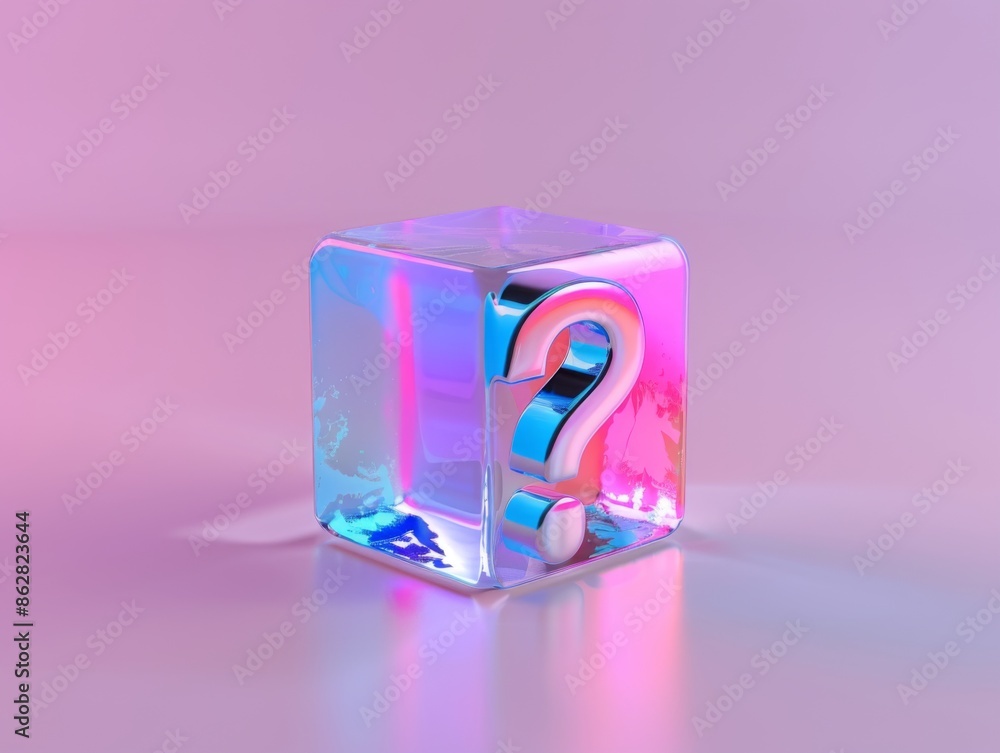 3D Translucent Glass PVC punctuation, question mark emoji Icon with ...