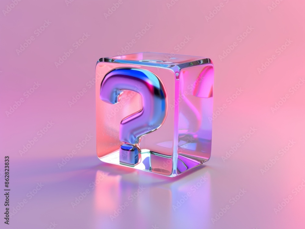 3D Translucent Glass PVC punctuation, question mark emoji Icon with ...