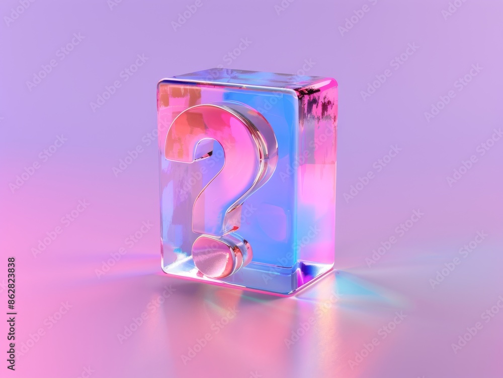 3D Translucent Glass PVC punctuation, question mark emoji Icon with ...