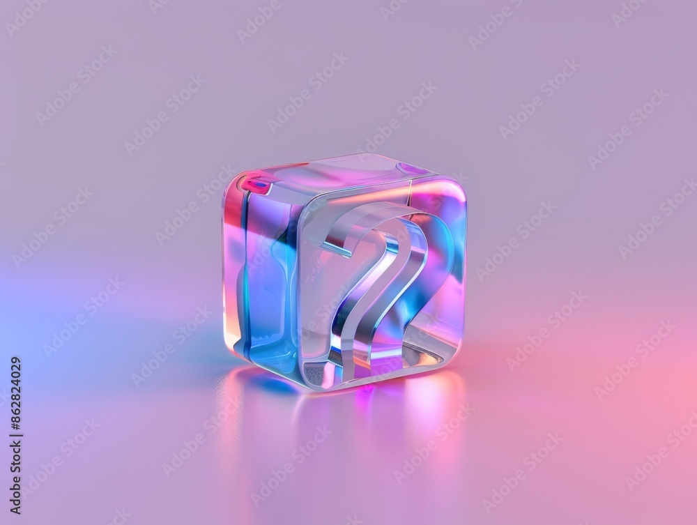 3D Translucent Glass PVC punctuation, question mark emoji Icon with ...