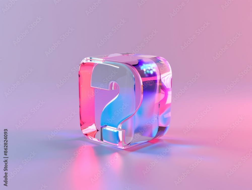 3D Translucent Glass PVC punctuation, question mark emoji Icon with ...