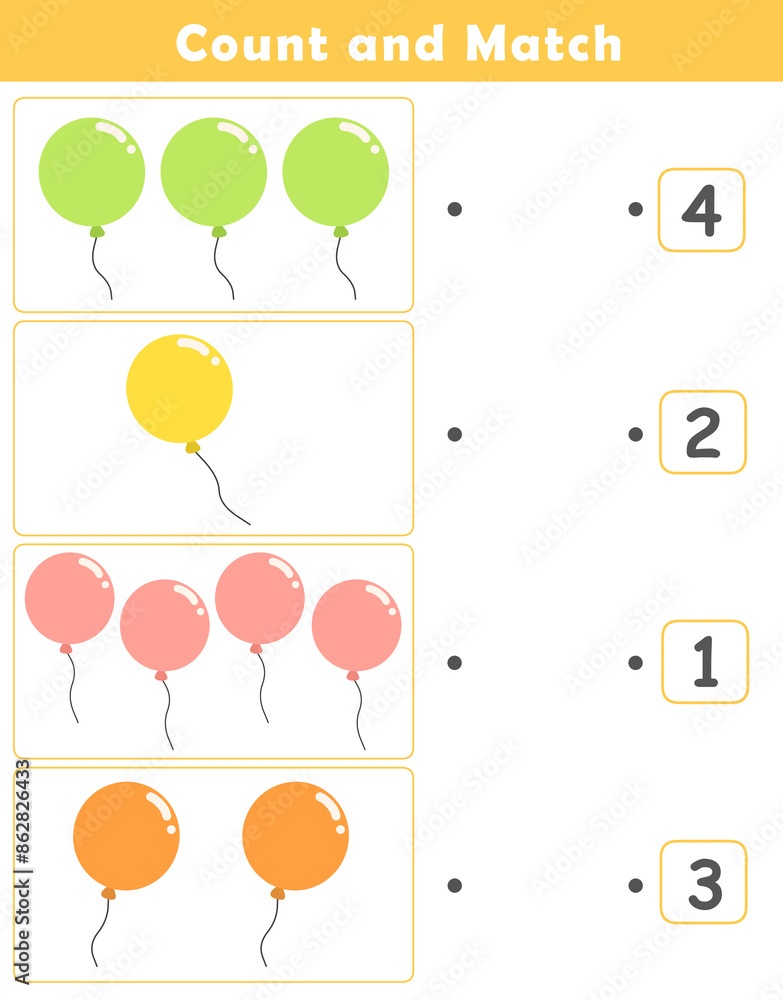Counting Game for Preschool Children. Math Activities for Kids with ...
