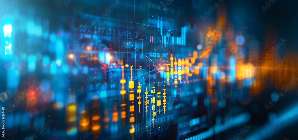 Dynamic world of money with a realistic image captured in a blue and ...