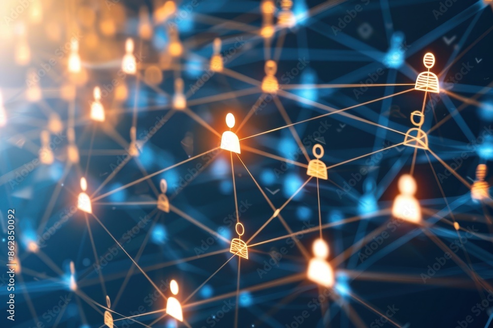 Social connection idea: human symbols intertwined for relationship ...