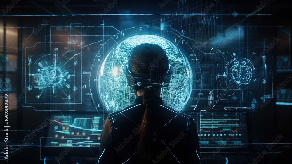 Future mind control. Digital environment. Stock Illustration | Adobe Stock