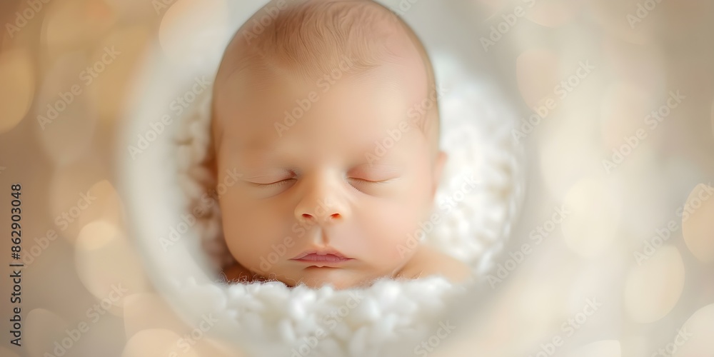 Baby in mirror reflects genetic heritage symbolizing inheritance of ...