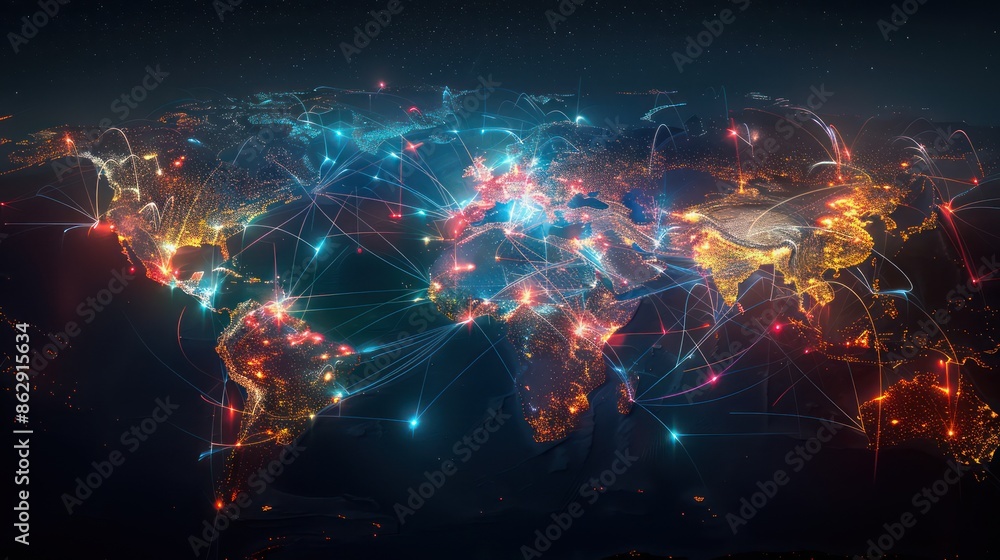 global network map Showcasing the best in connectivity and multimedia ...
