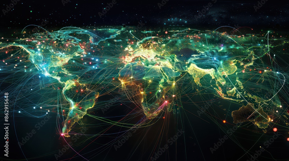 global network map Showcasing the best in connectivity and multimedia ...