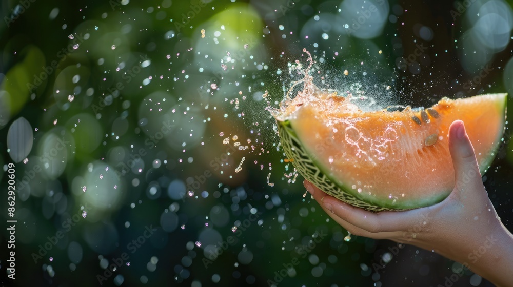 Summer Seed Spitting Fun: Carefree moment of person joyfully spitting ...