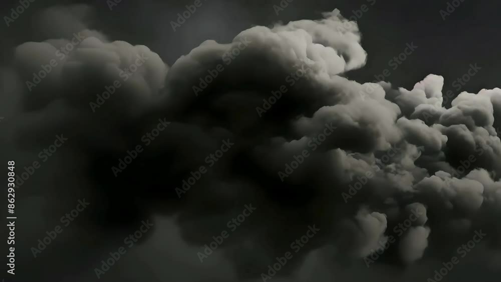 Immersive mesmerising spooky smoke cloud in 4k slow-motion. A ...