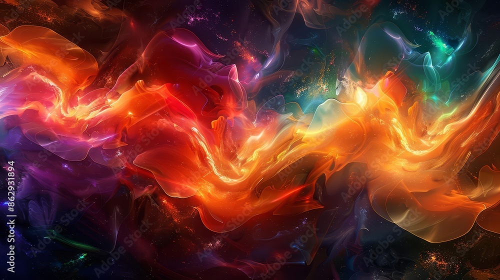 Heaven and hell intertwined in a holographic display, Bright and dark ...